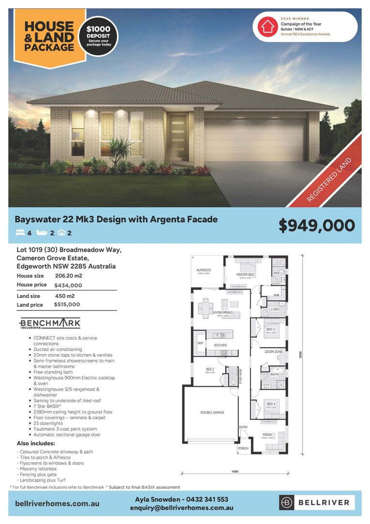 Lot 1019 (30) Broadmeadow Way Cameron Grove Estate, Edgeworth NSW 2285 ...