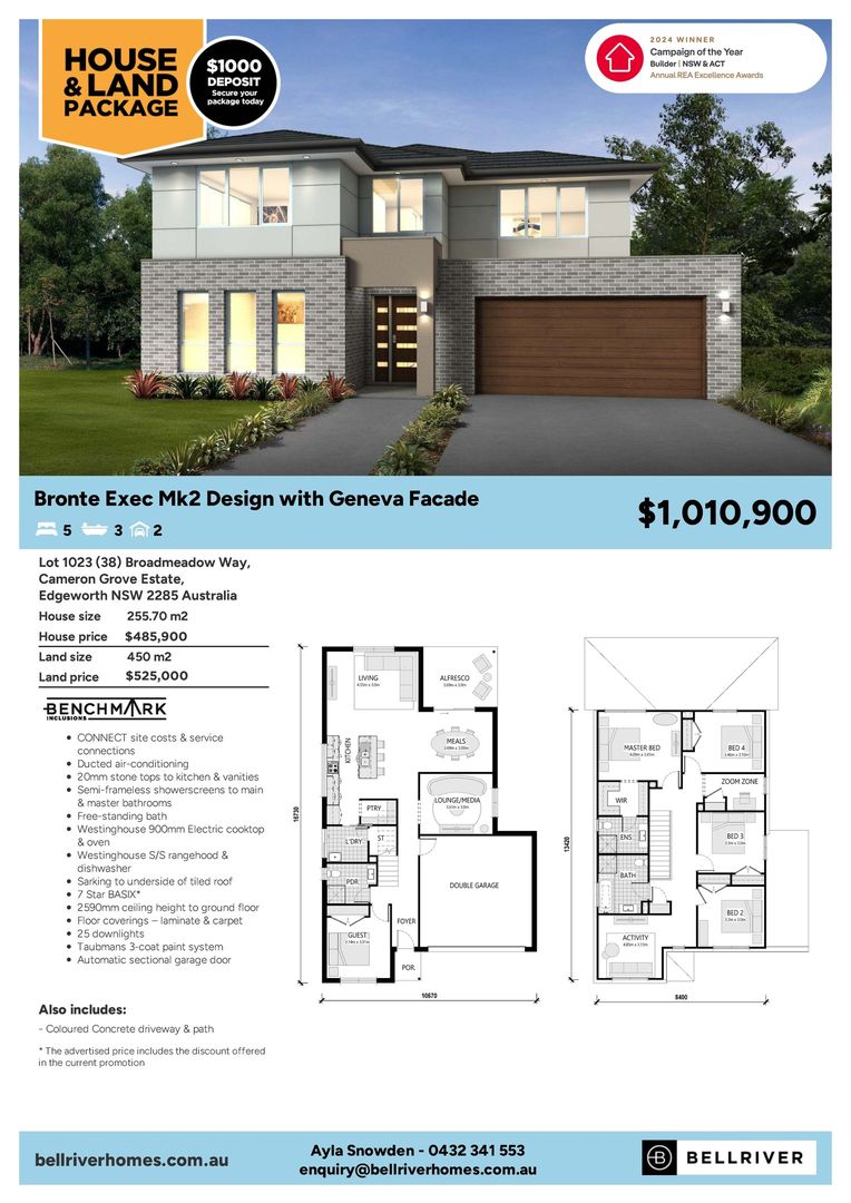 Lot 1023 (38) Broadmeadow Way, Cameron Grove Estate, Edgeworth NSW 2285 ...